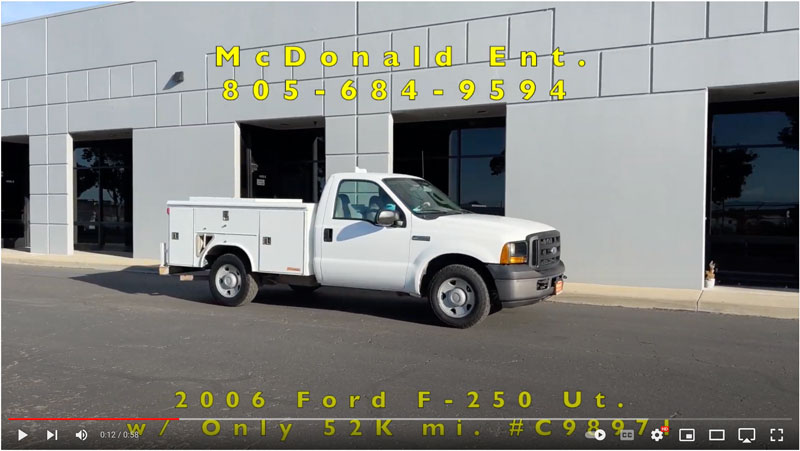 McDonald Enterprises - 2006 Ford F-250 XL Utility w/ Only 52K. mi ...